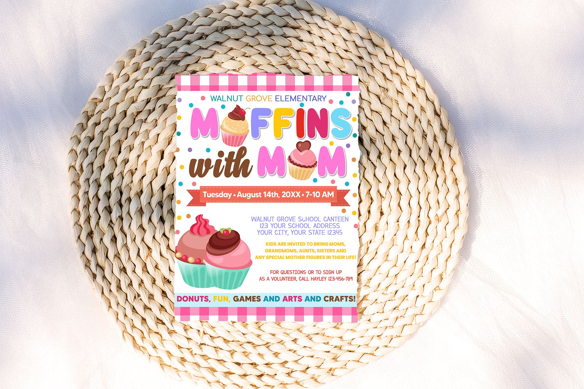 Customizable Muffins With Mom Fundraiser Flyer | PTO PTA School Church ...