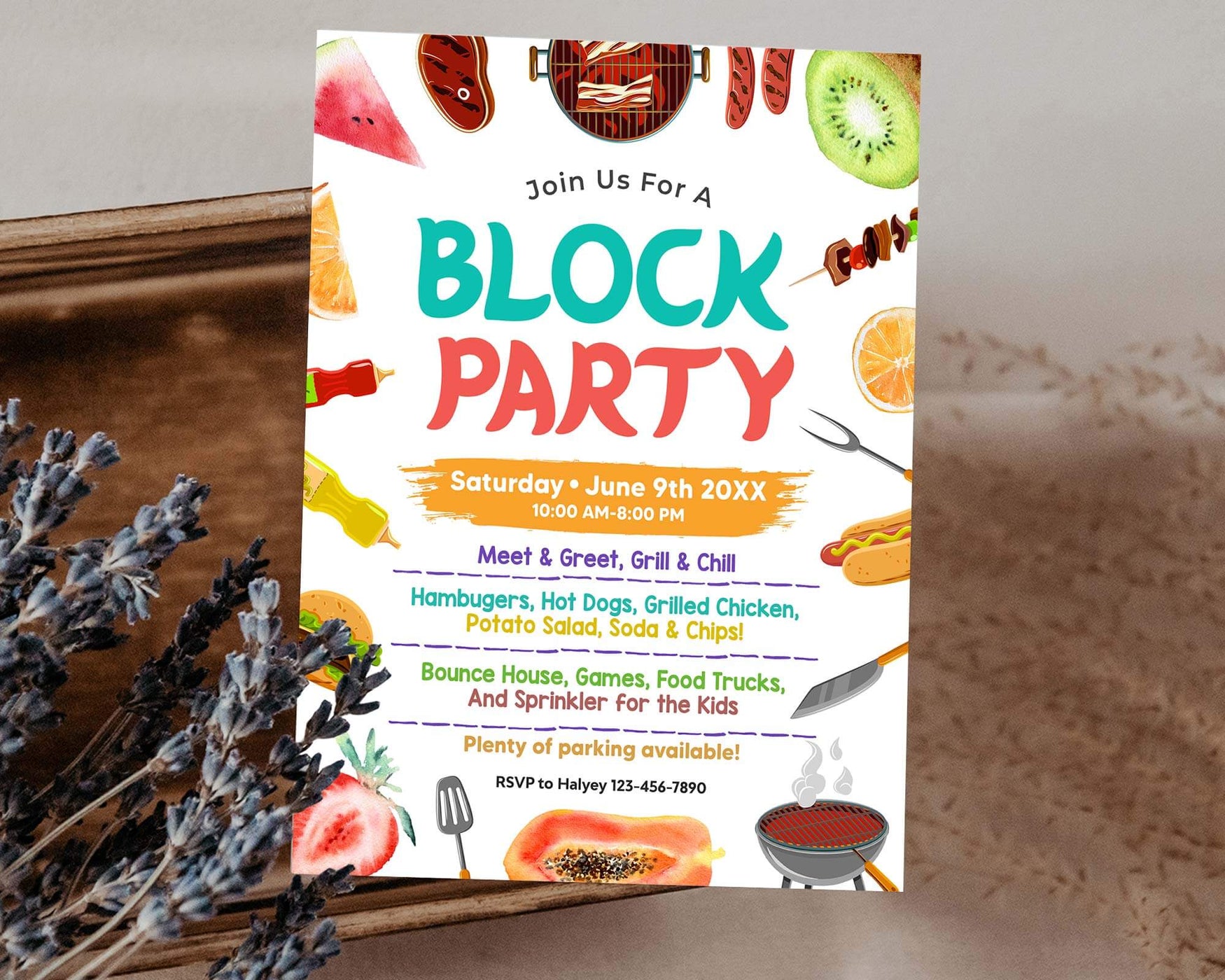 Customizable Block Party Barbecue Invitation Template | BBQ ...