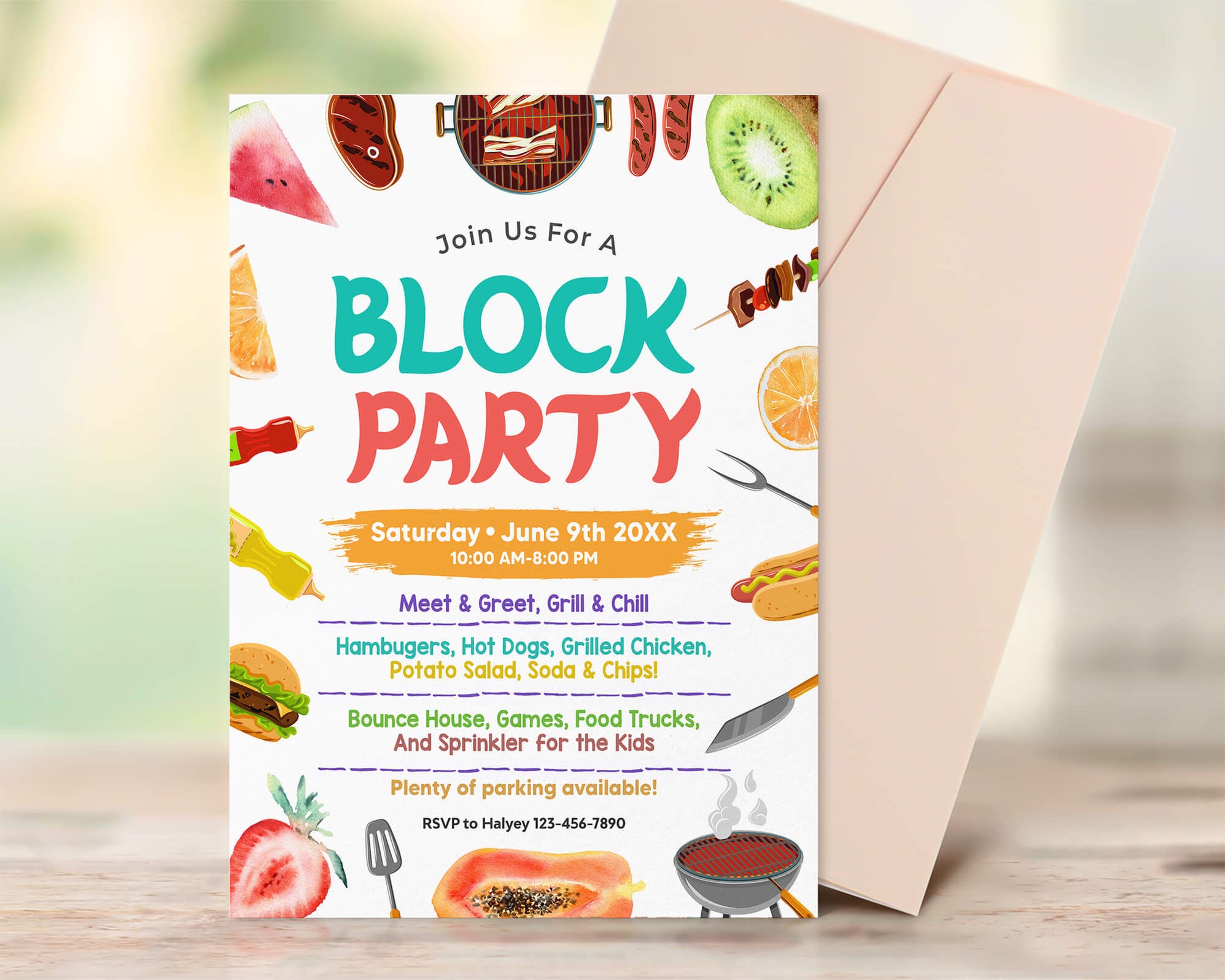 Customizable Block Party Barbecue Invitation Template | BBQ ...