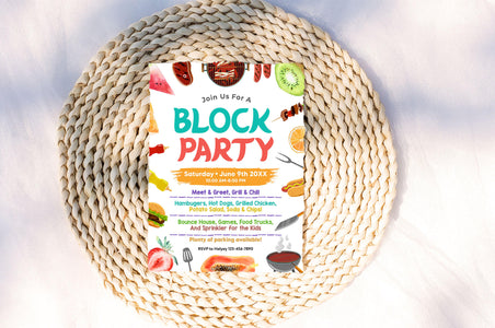Customizable Block Party Barbecue Invitation Template | BBQ ...