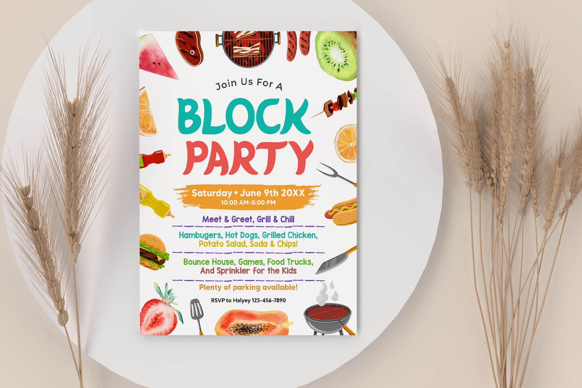 Customizable Block Party Barbecue Invitation Template | BBQ ...