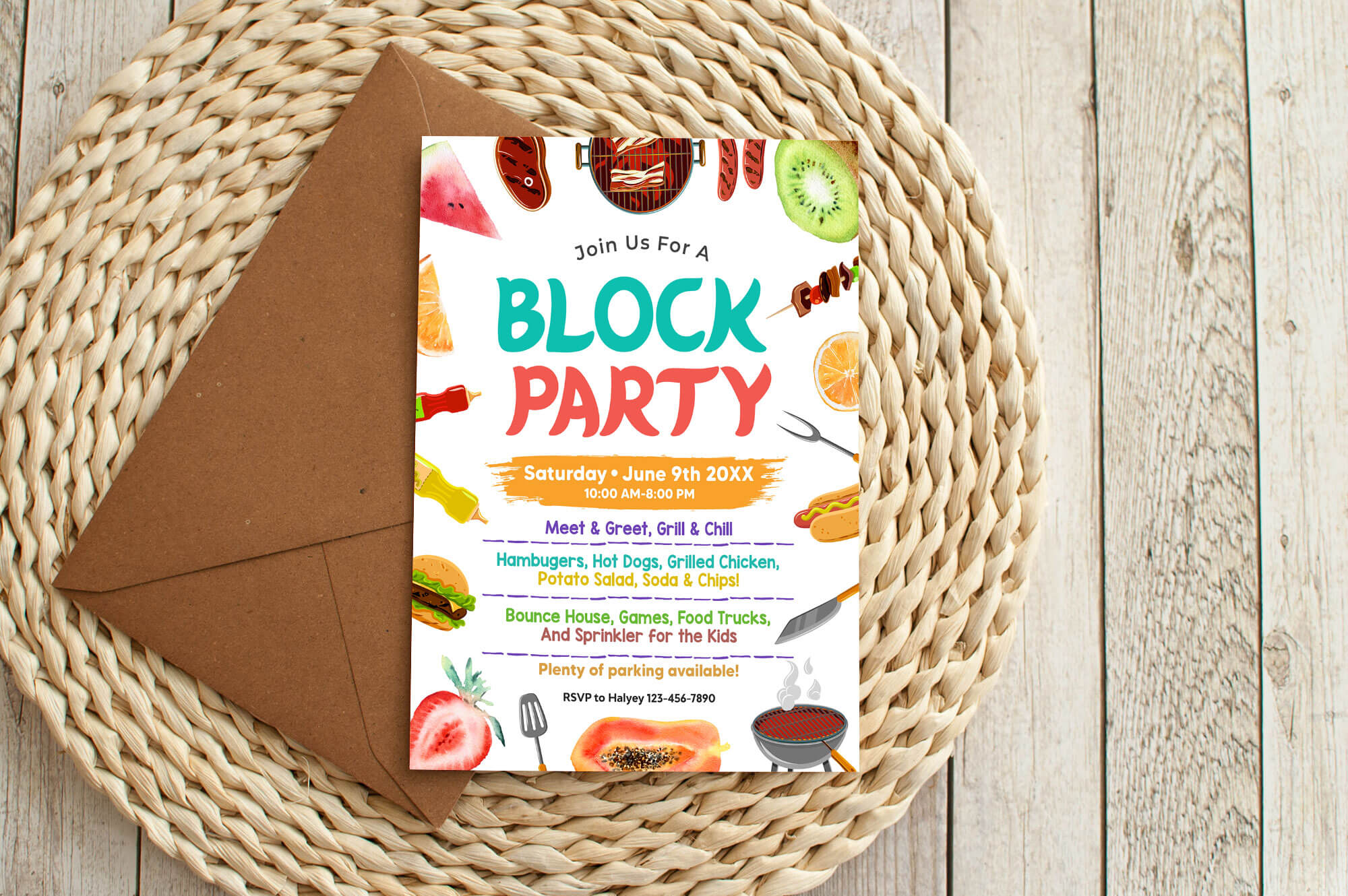 Customizable Block Party Barbecue Invitation Template | BBQ ...