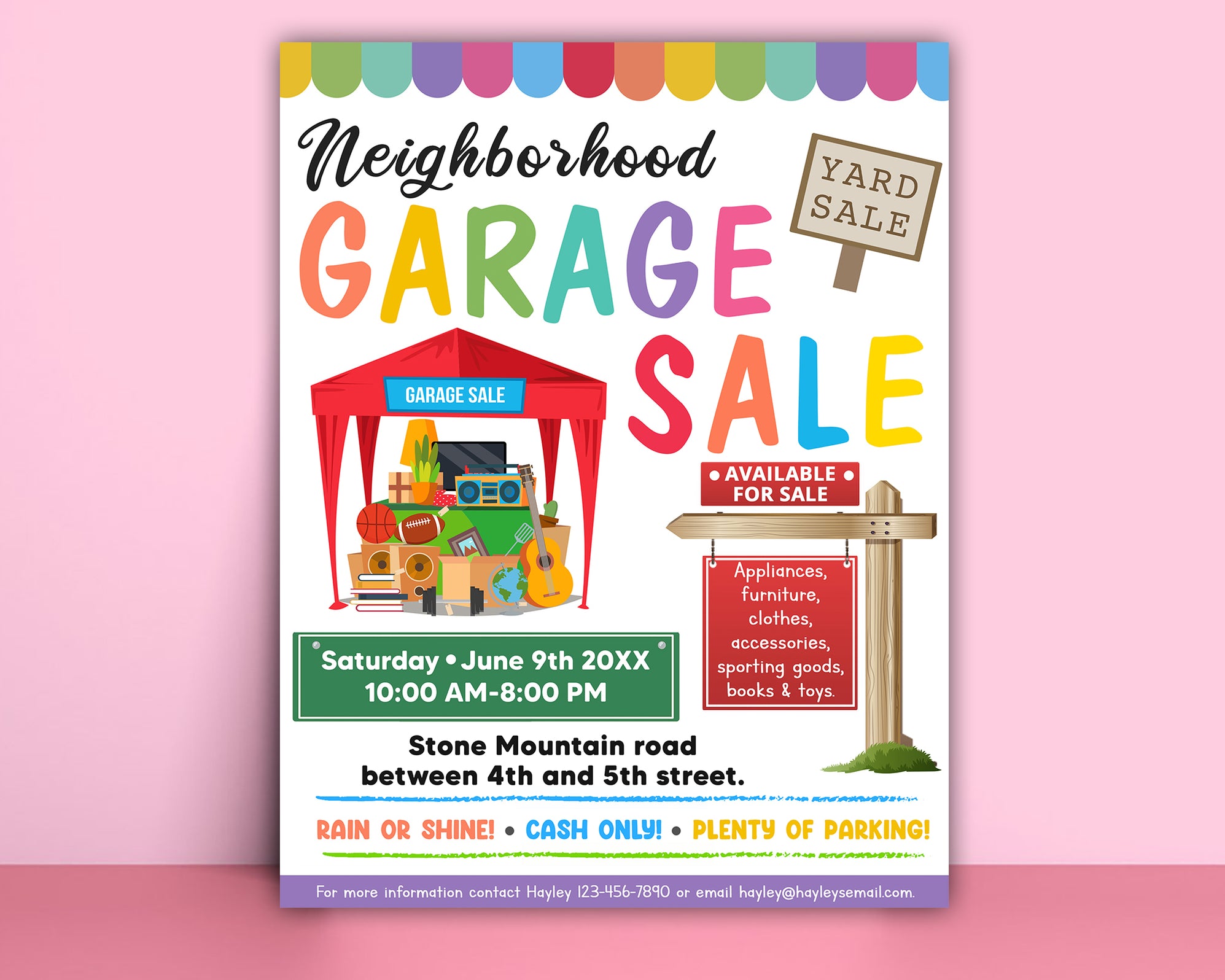 Customizable Neighborhood Garage Sale Flyer | Community Bargain Sale ...