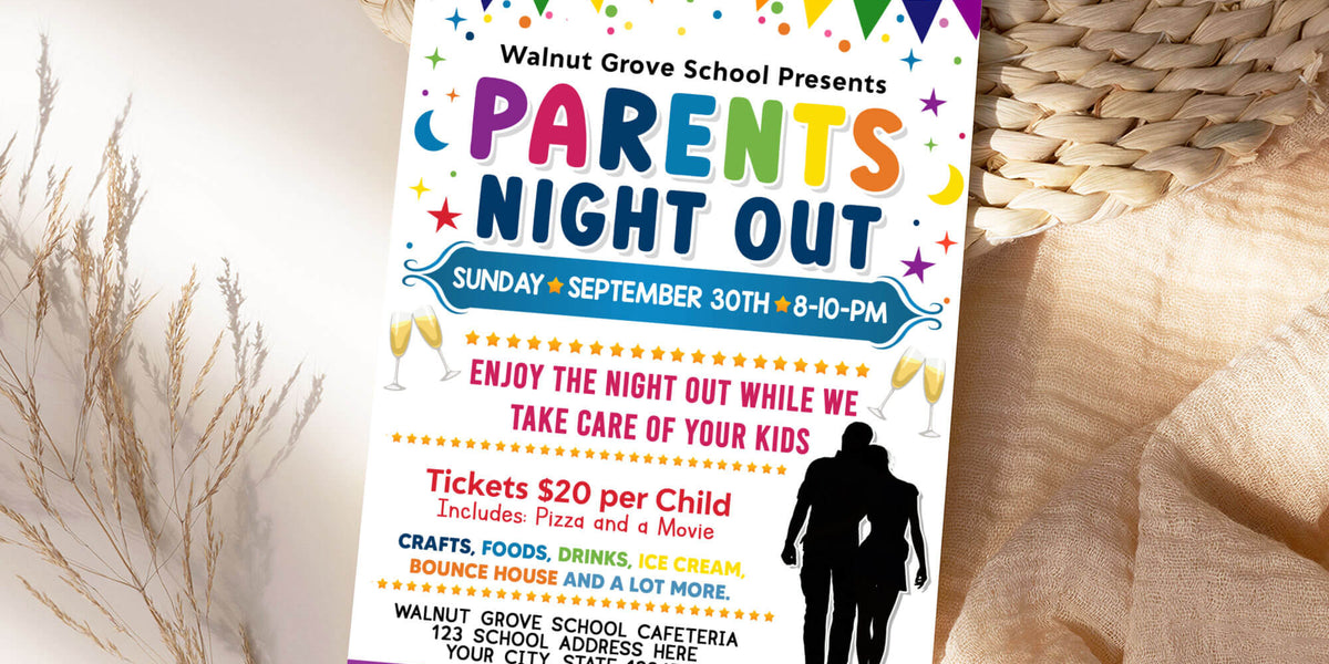 DIY Parents Night Out Flyer | School Family Fundraiser Event Flyer ...