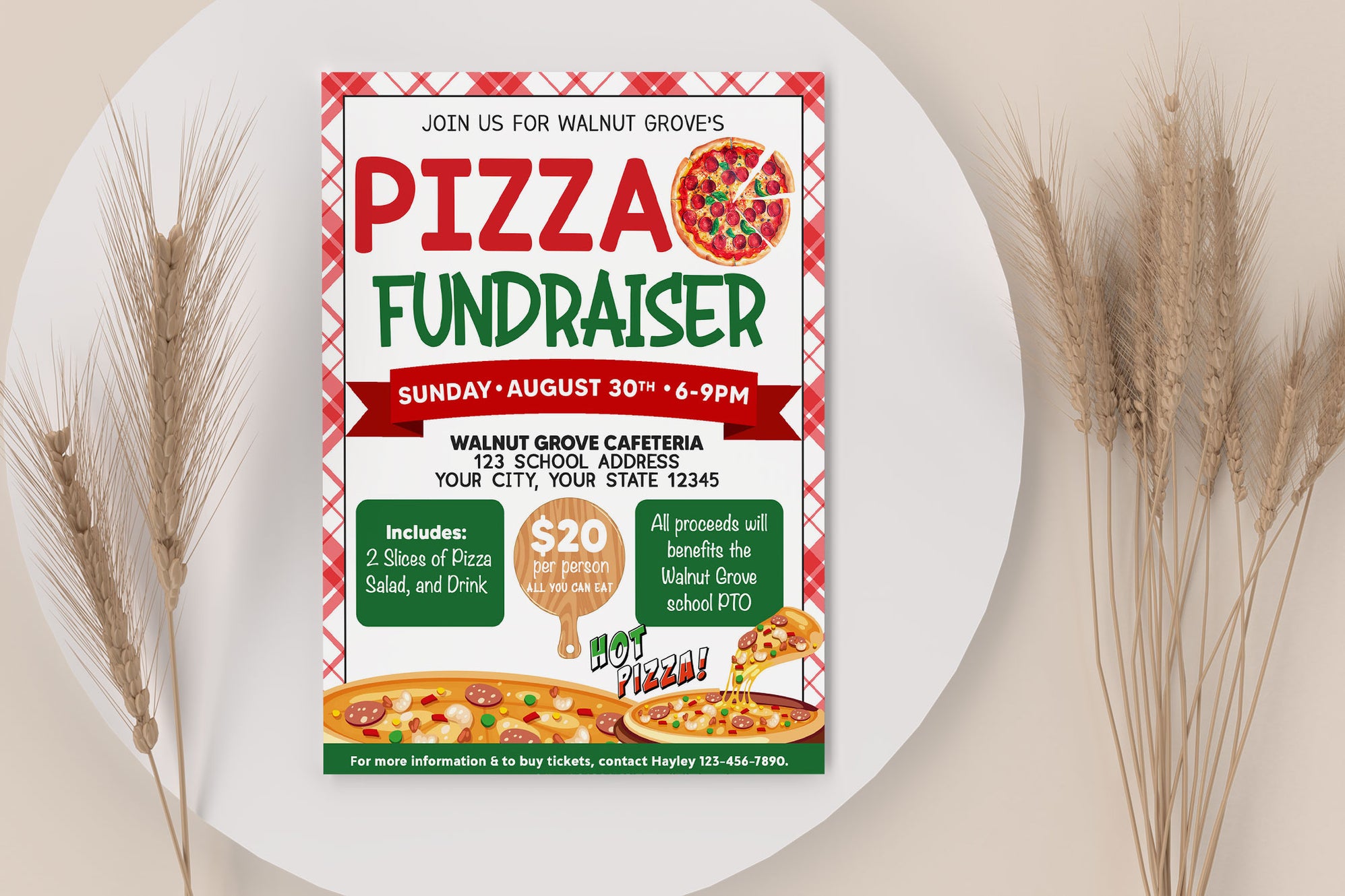 Customizable Pizza Fundraiser Flyer | Pizza Event Benefit Flyer ...