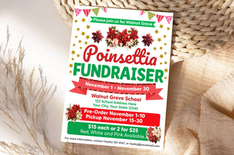 DIY Poinsettia Fundraiser Flyer & Order Form | Holiday Fundraiser Plant ...