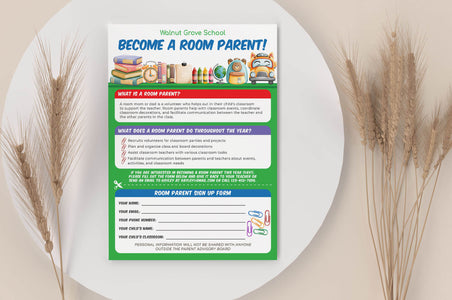Customizable Room Parent Form Flyer Template | PTO PTA School Daycare ...