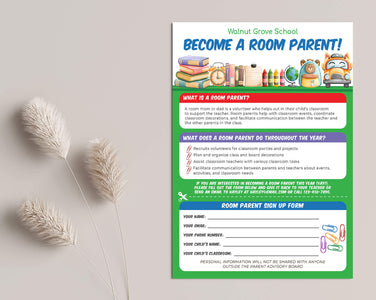 Customizable Room Parent Form Flyer Template | PTO PTA School Daycare ...