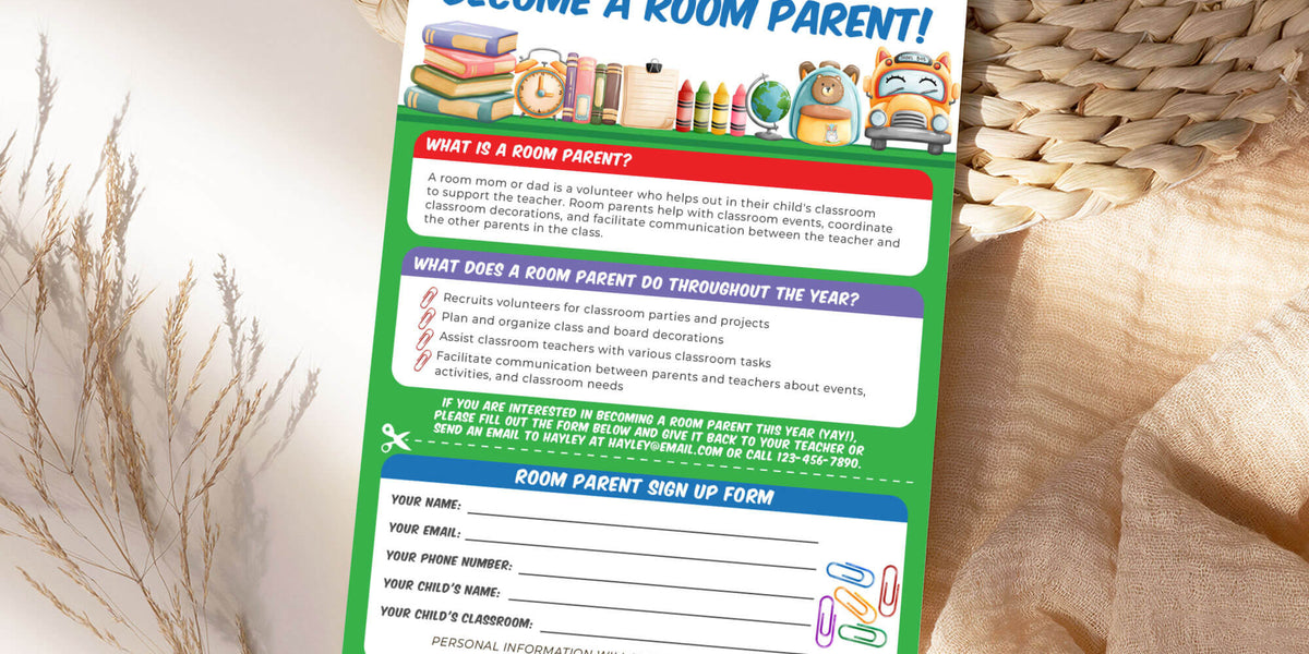 Customizable Room Parent Form Flyer Template | PTO PTA School Daycare ...