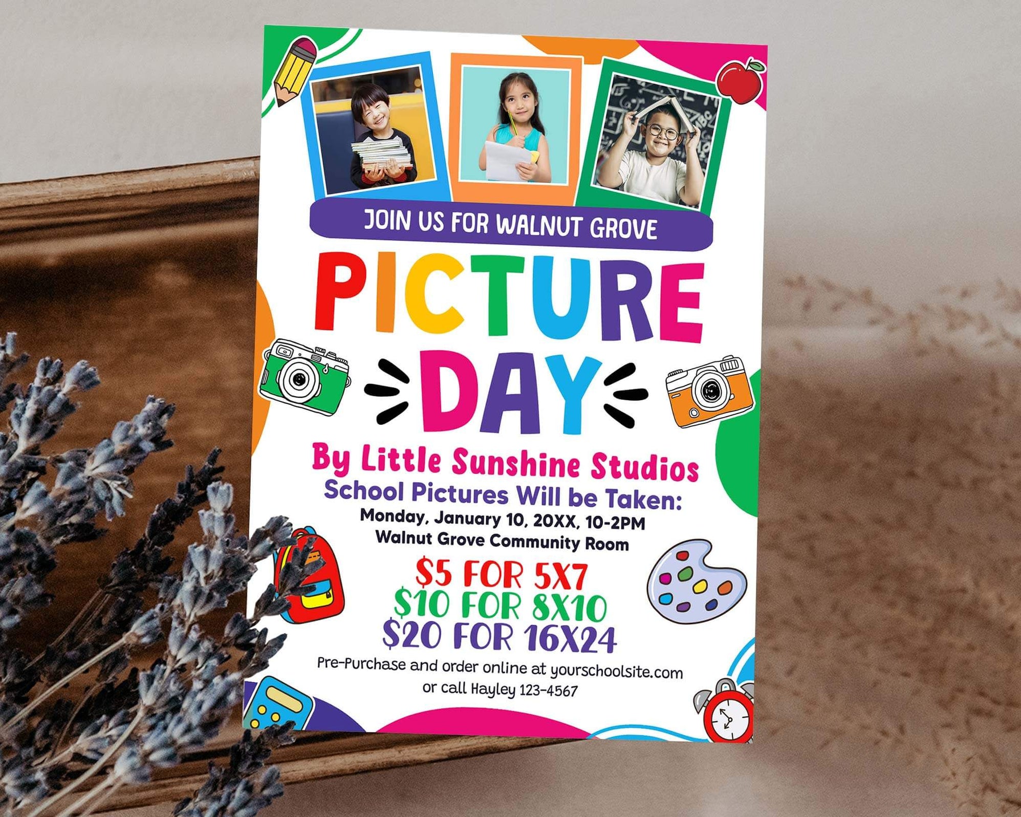 Customizable School Photo Day Flyer | Picture Day Invite Template ...