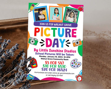 Customizable School Photo Day Flyer | Picture Day Invite Template ...
