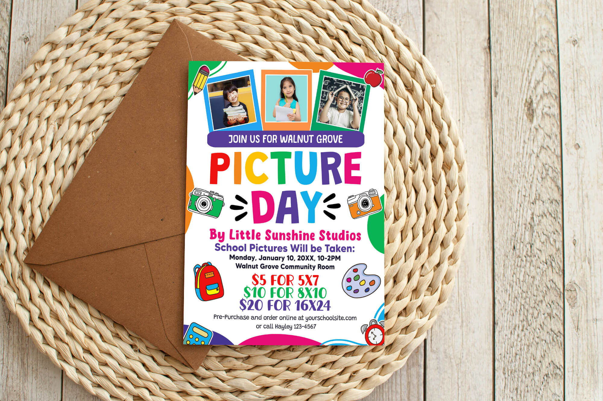 Customizable School Photo Day Flyer | Picture Day Invite Template ...