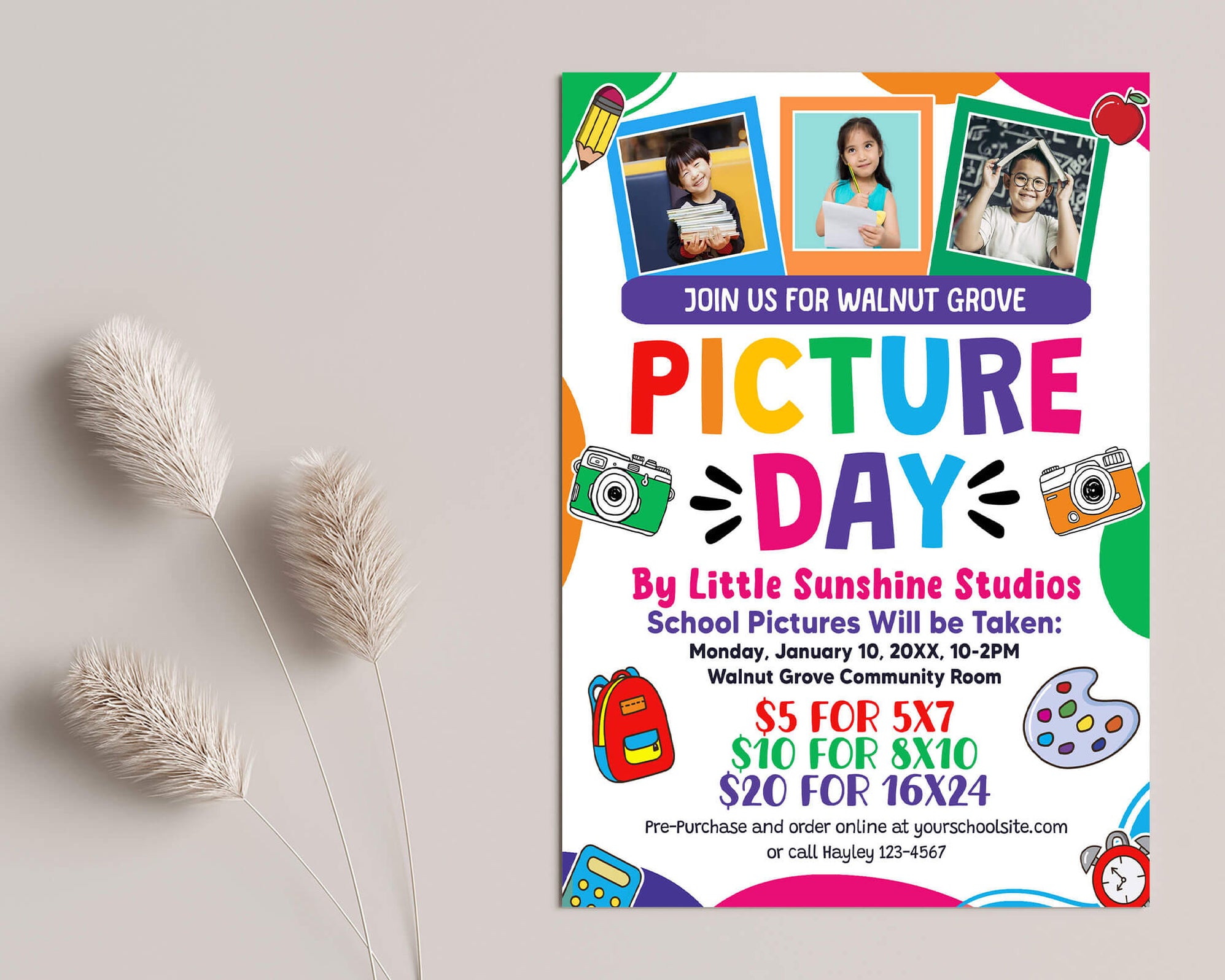 Customizable School Photo Day Flyer | Picture Day Invite Template ...