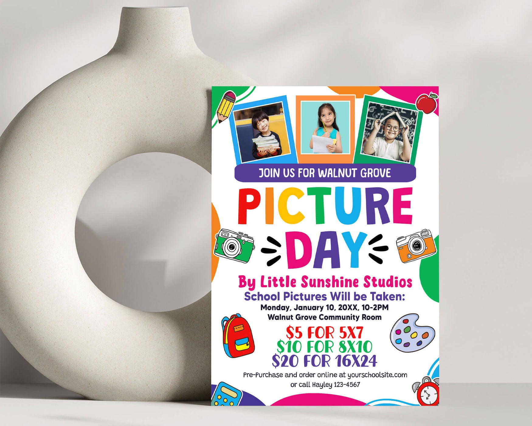 Customizable School Photo Day Flyer | Picture Day Invite Template ...