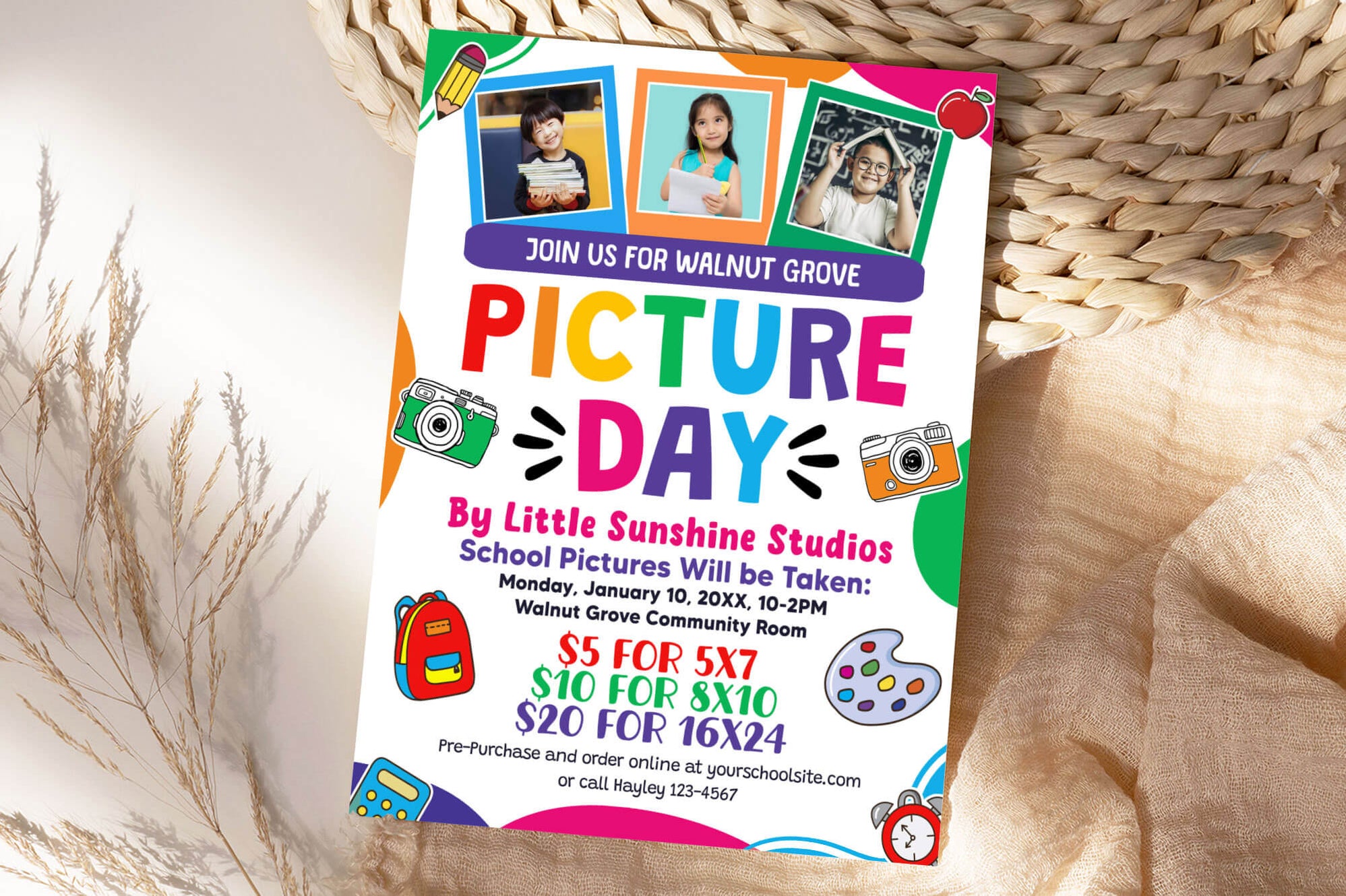 Customizable School Photo Day Flyer | Picture Day Invite Template ...