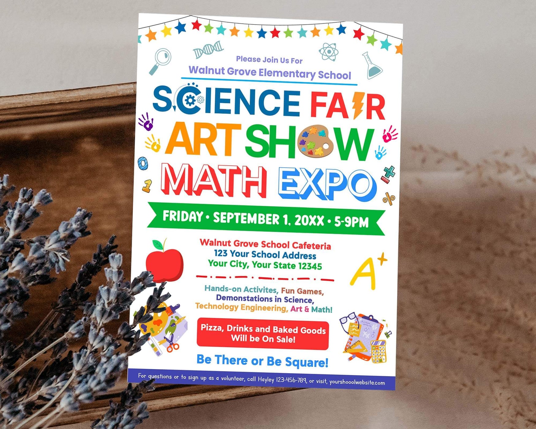 Science Fair, Art Show and Math Expo Flyer Template | PTA PTO School ...