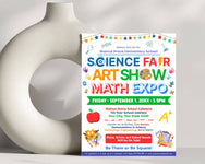 Science Fair, Art Show and Math Expo Flyer Template | PTA PTO School ...