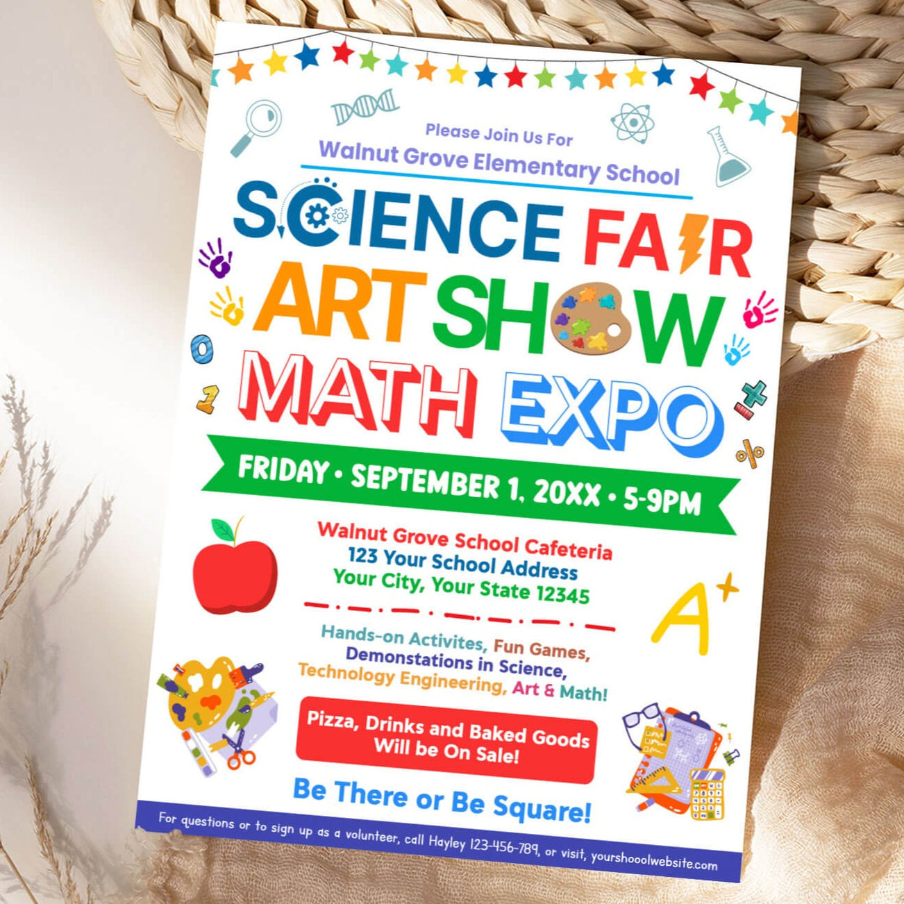 Science Fair, Art Show and Math Expo Flyer Template | PTA PTO School ...