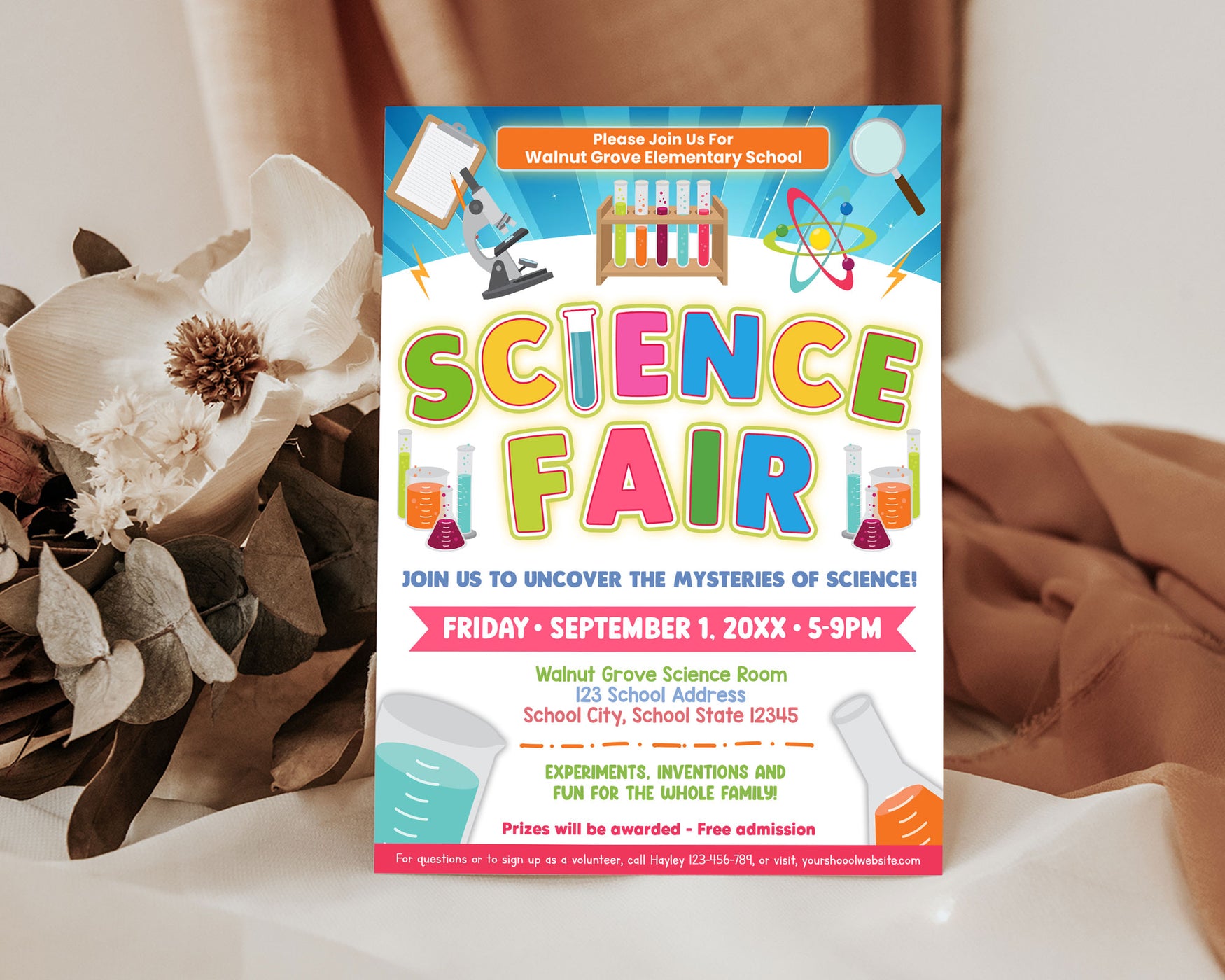 Customizable Science Fair Flyer Template | School Event Academic ...