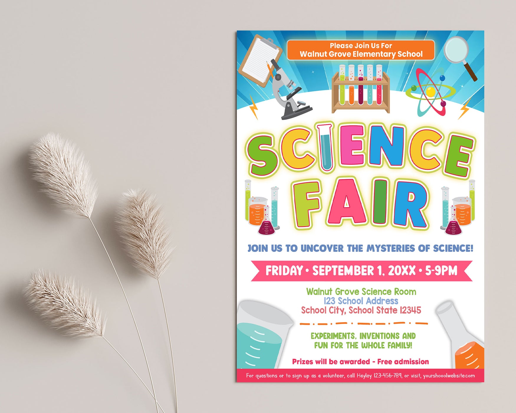 Customizable Science Fair Flyer Template | School Event Academic ...