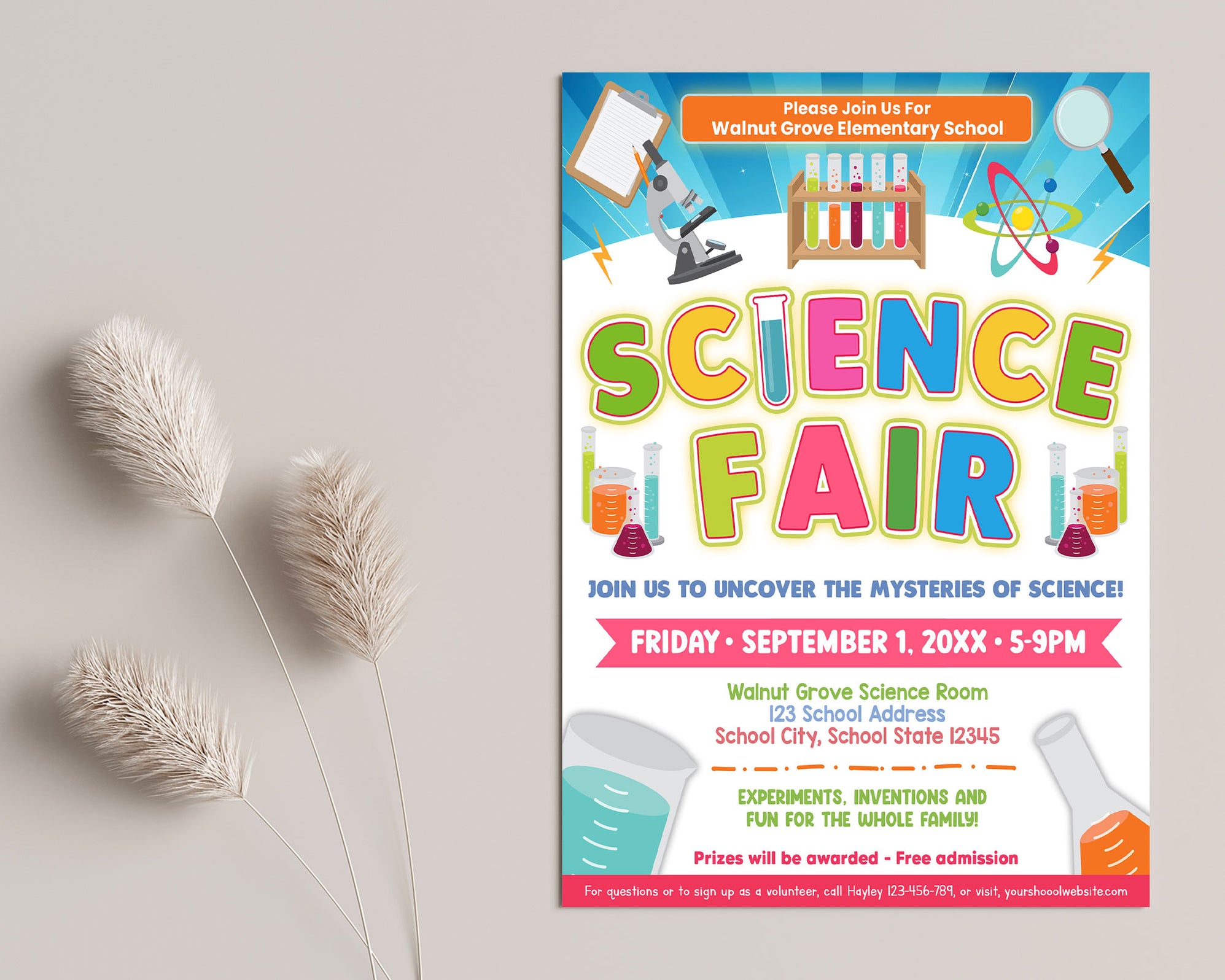 Customizable Science Fair Flyer Template | School Event Academic ...