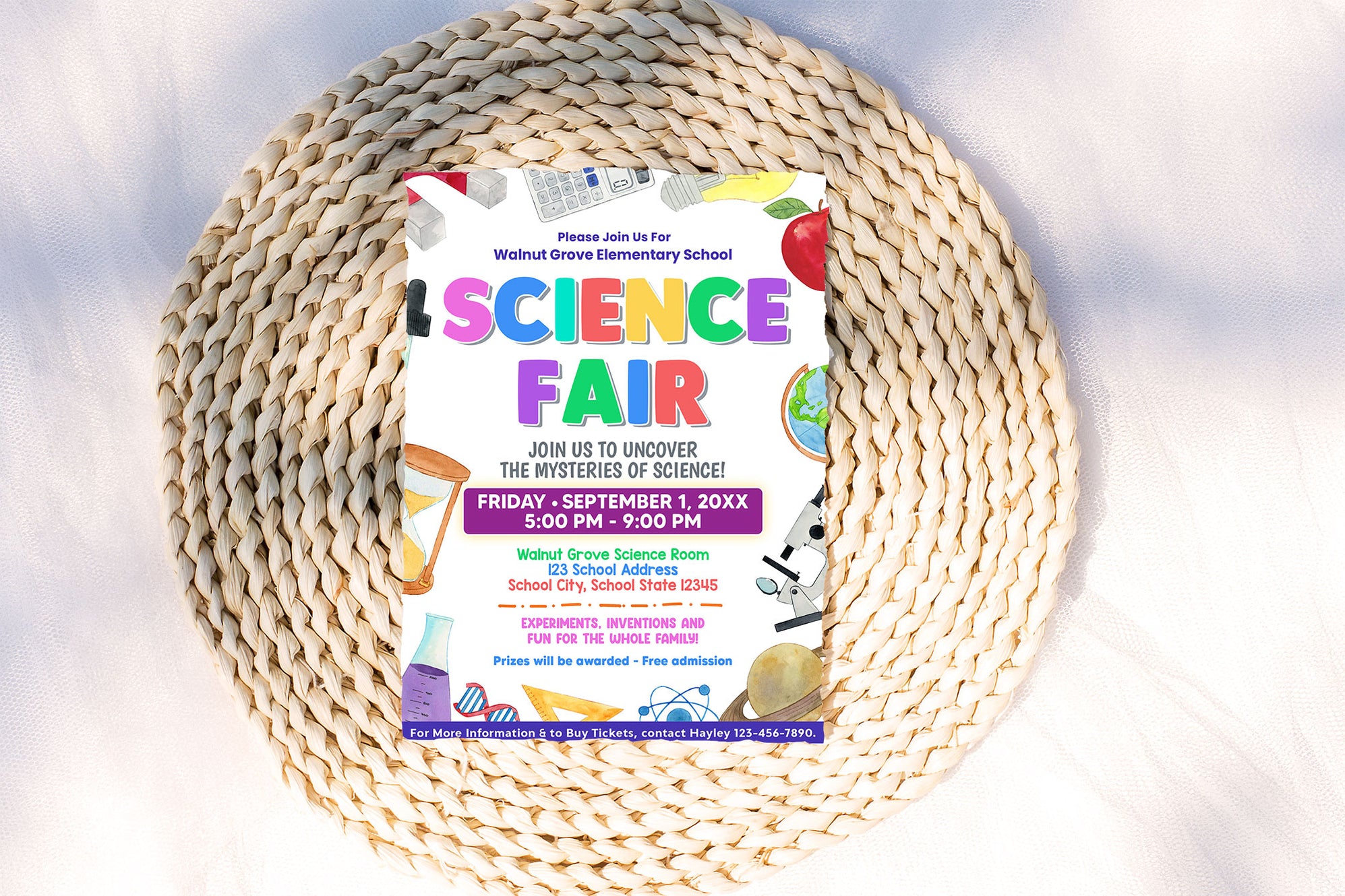 DIY Science Fair Flyer Template | PTA PTO School Science Lab Fundraiser ...
