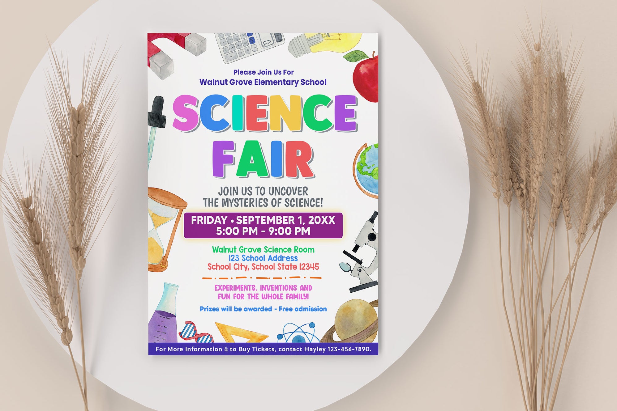 DIY Science Fair Flyer Template | PTA PTO School Science Lab Fundraiser ...