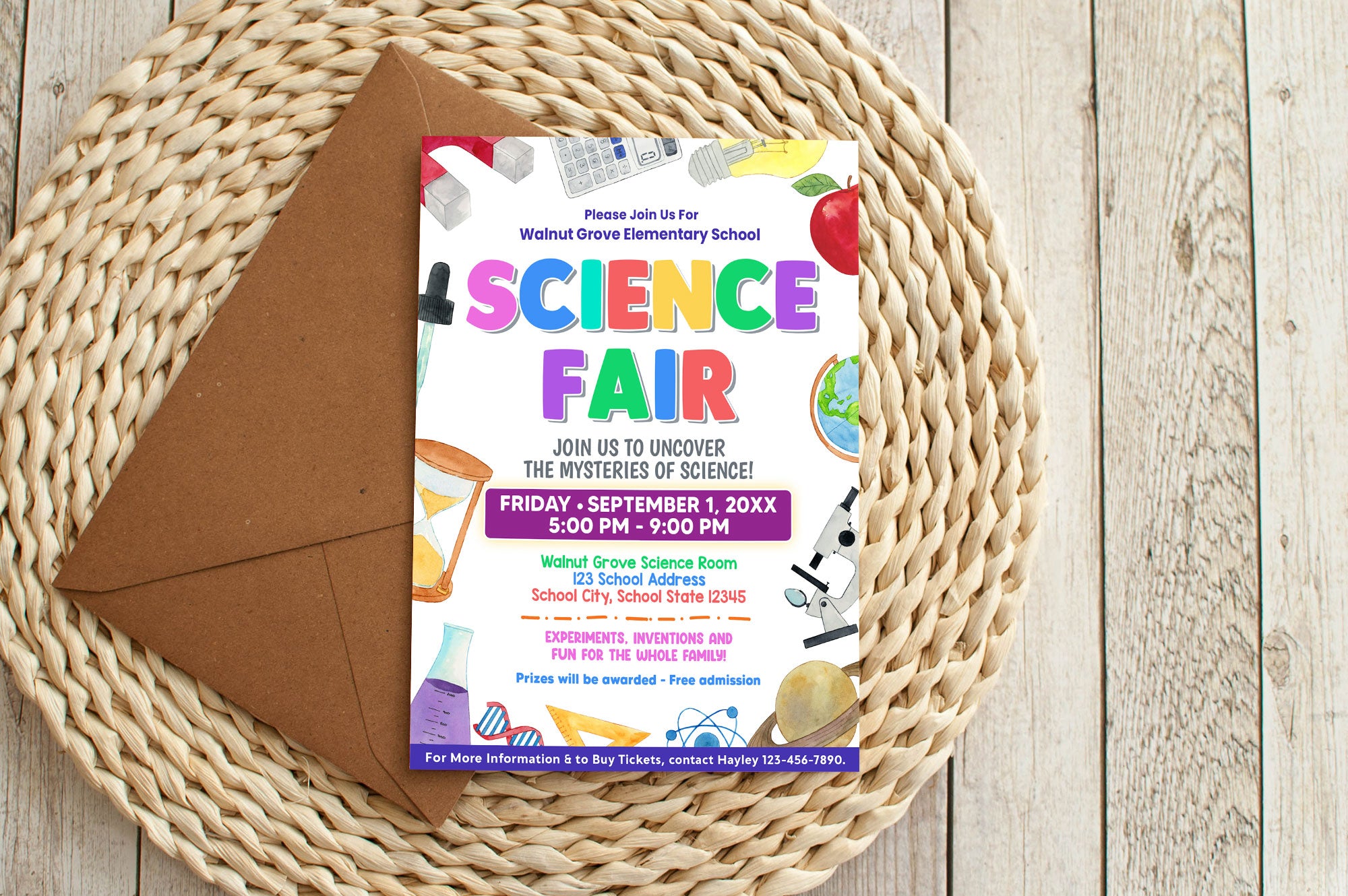 DIY Science Fair Flyer Template | PTA PTO School Science Lab Fundraiser ...