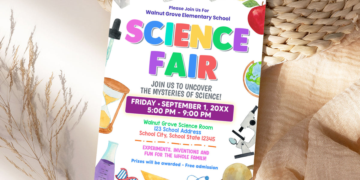DIY Science Fair Flyer Template | PTA PTO School Science Lab Fundraiser ...