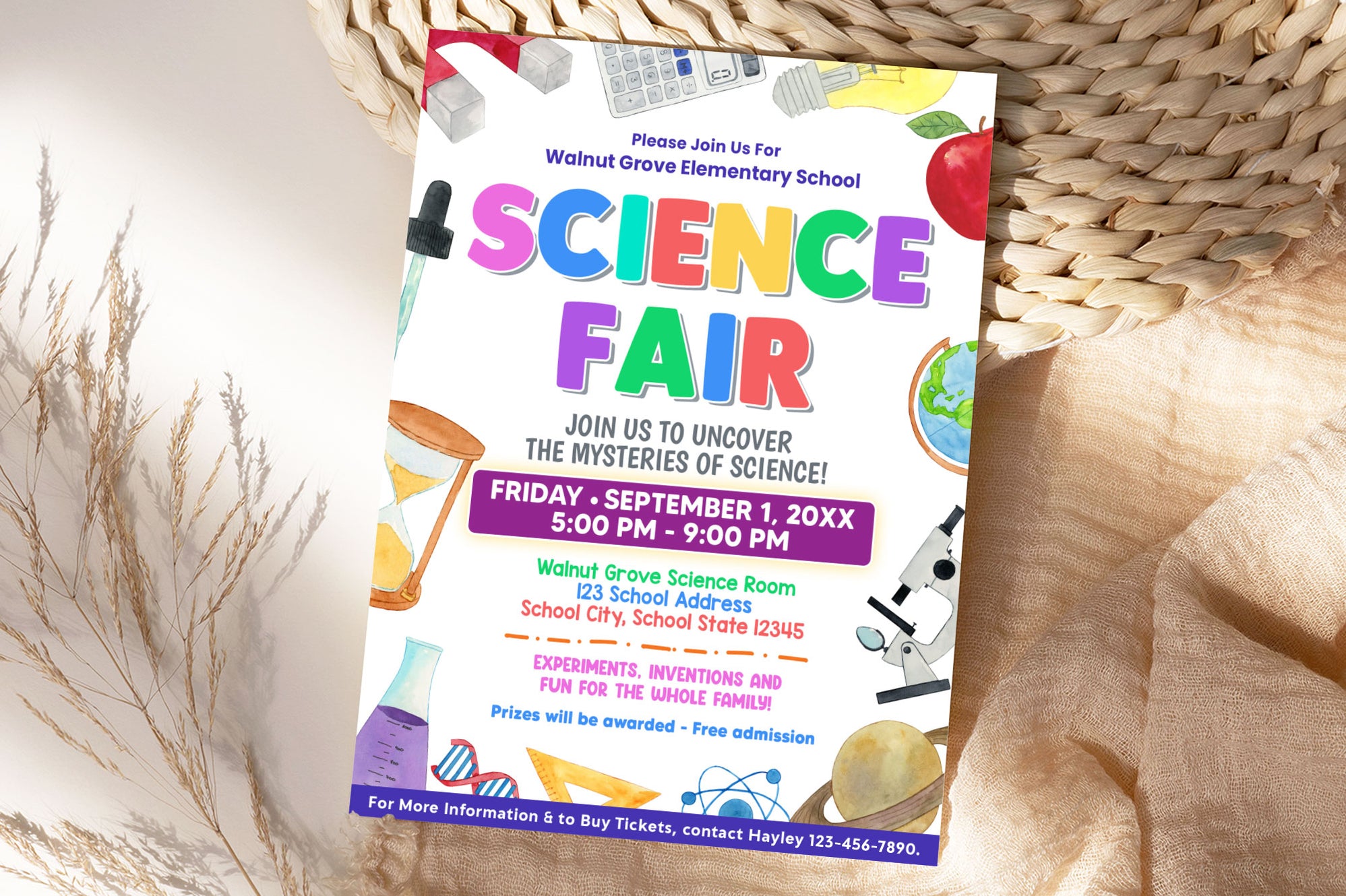 DIY Science Fair Flyer Template | PTA PTO School Science Lab Fundraiser ...