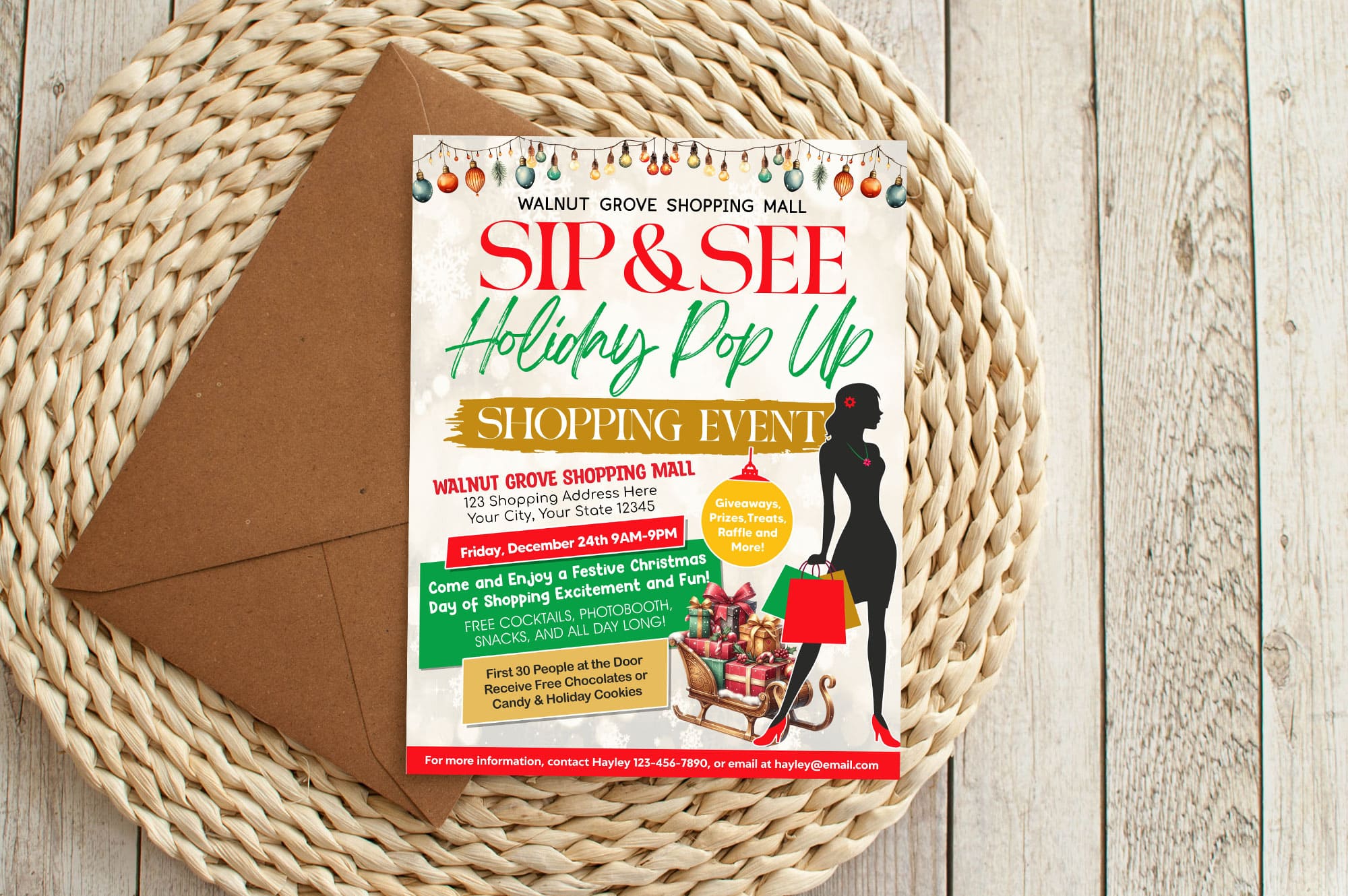 Custom Sip and See Shopping Event Flyer Template - Posh Park
