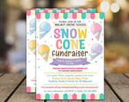 Customizable Snow Cone Fundraiser Flyer Template | PTO PTA School Event ...