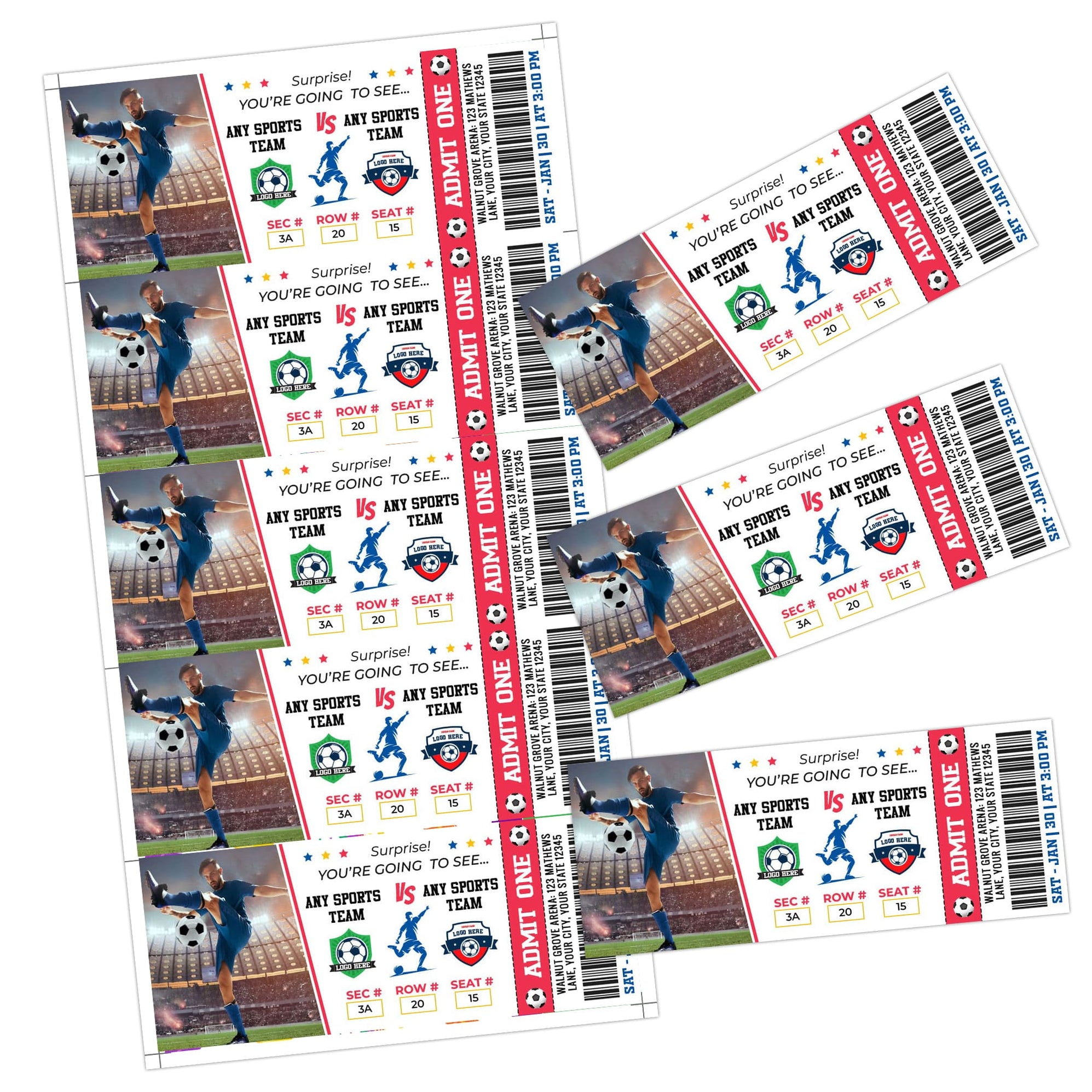 Customizable Soccer Game Ticket Template | Sports Game Ticket - Posh Park