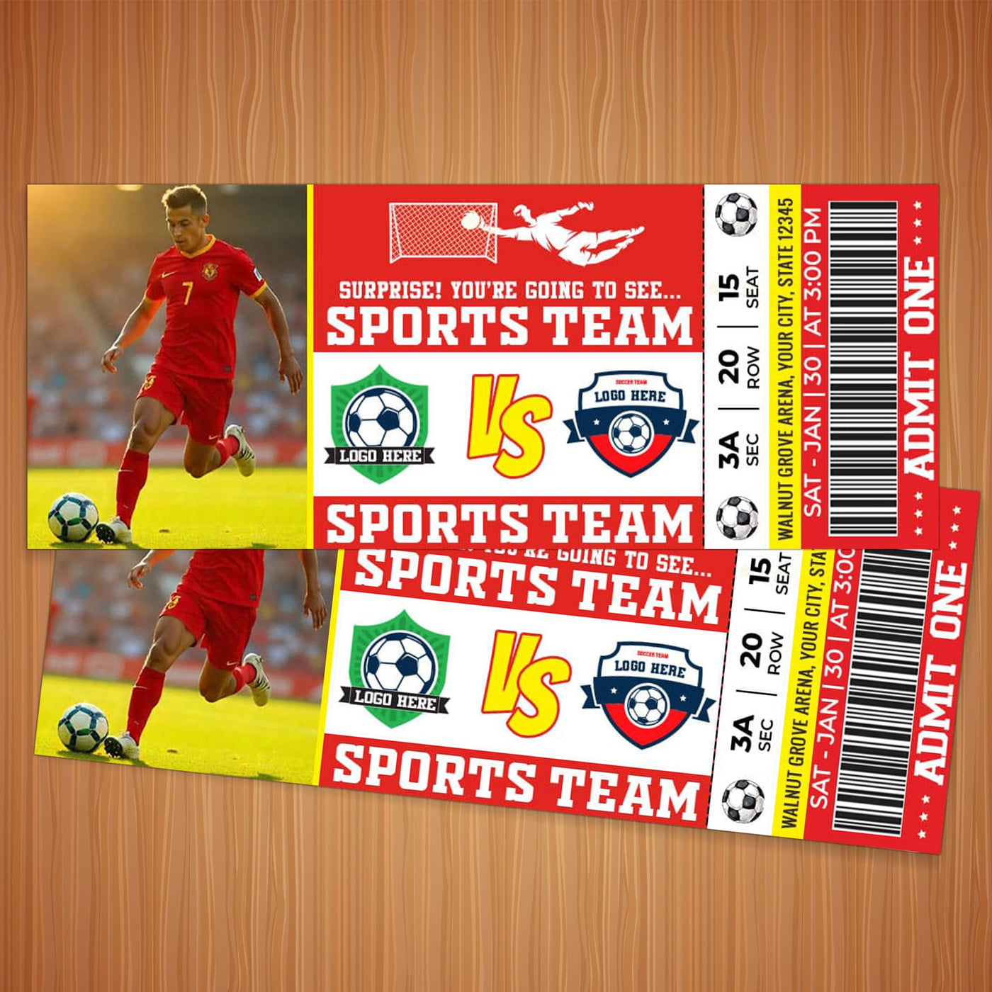 DIY Soccer Game Ticket Template | Surprise Gift Sports Game Ticket ...