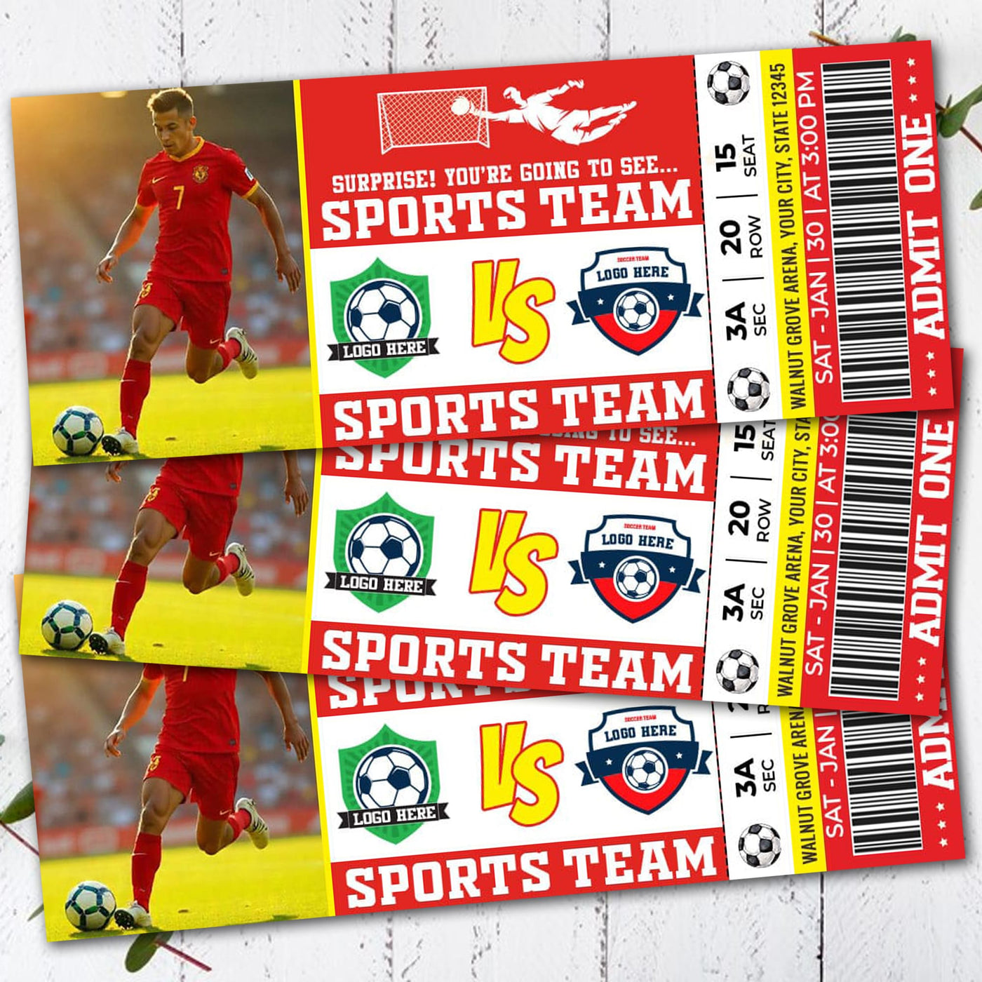 DIY Soccer Game Ticket Template | Surprise Gift Sports Game Ticket ...