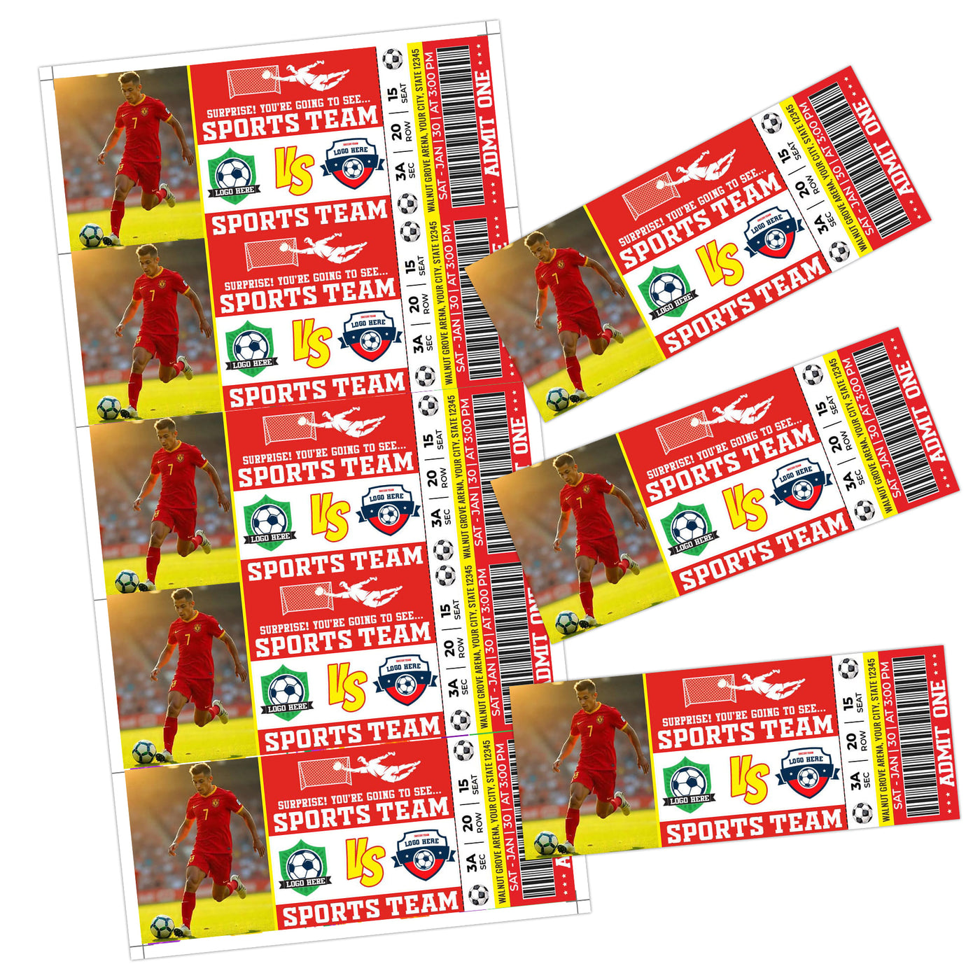 DIY Soccer Game Ticket Template | Surprise Gift Sports Game Ticket ...