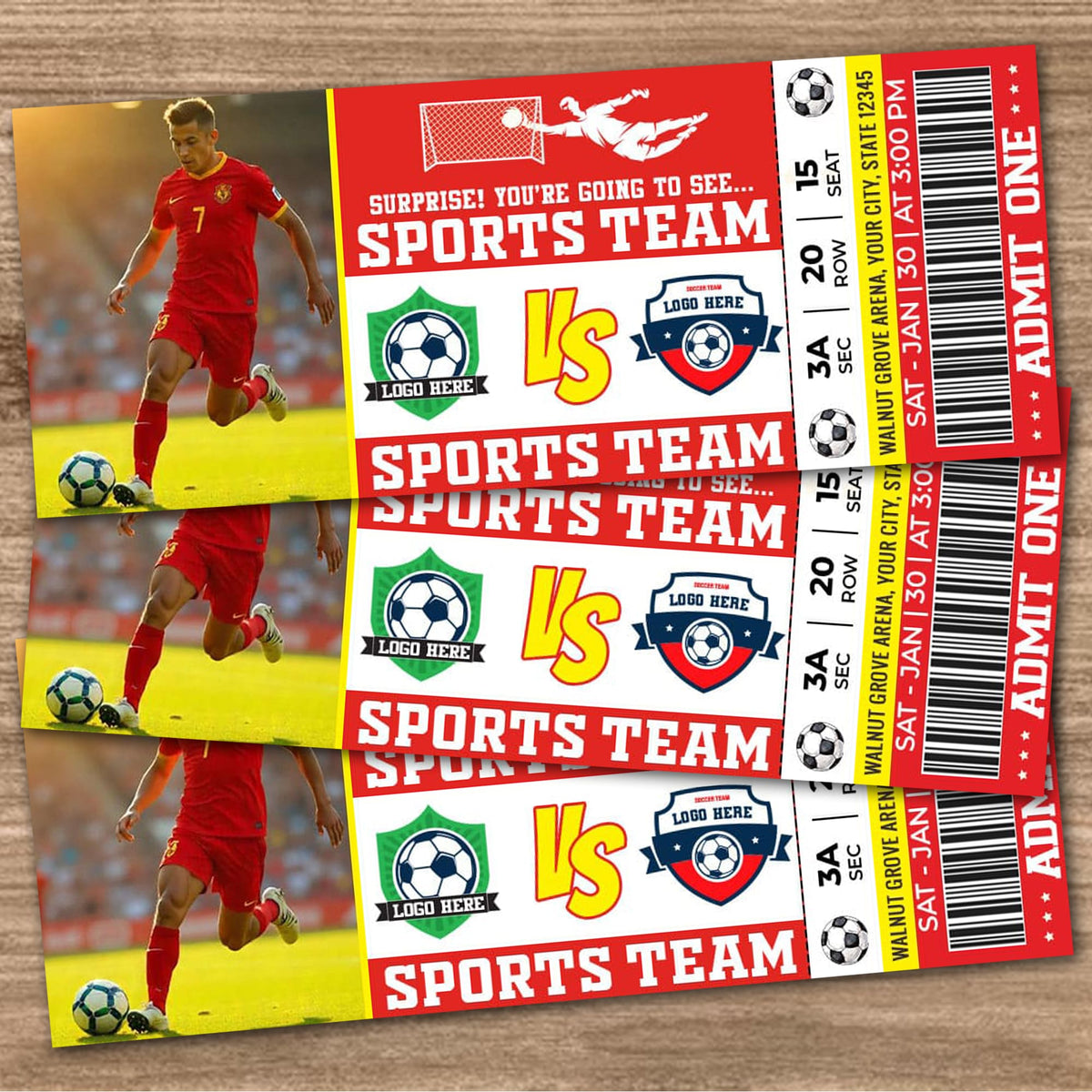 DIY Soccer Game Ticket Template | Surprise Gift Sports Game Ticket ...
