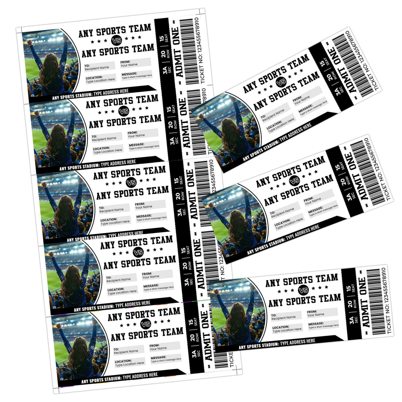 Customizable Sports Game Ticket | Surprise All-Purpose Game Ticket ...