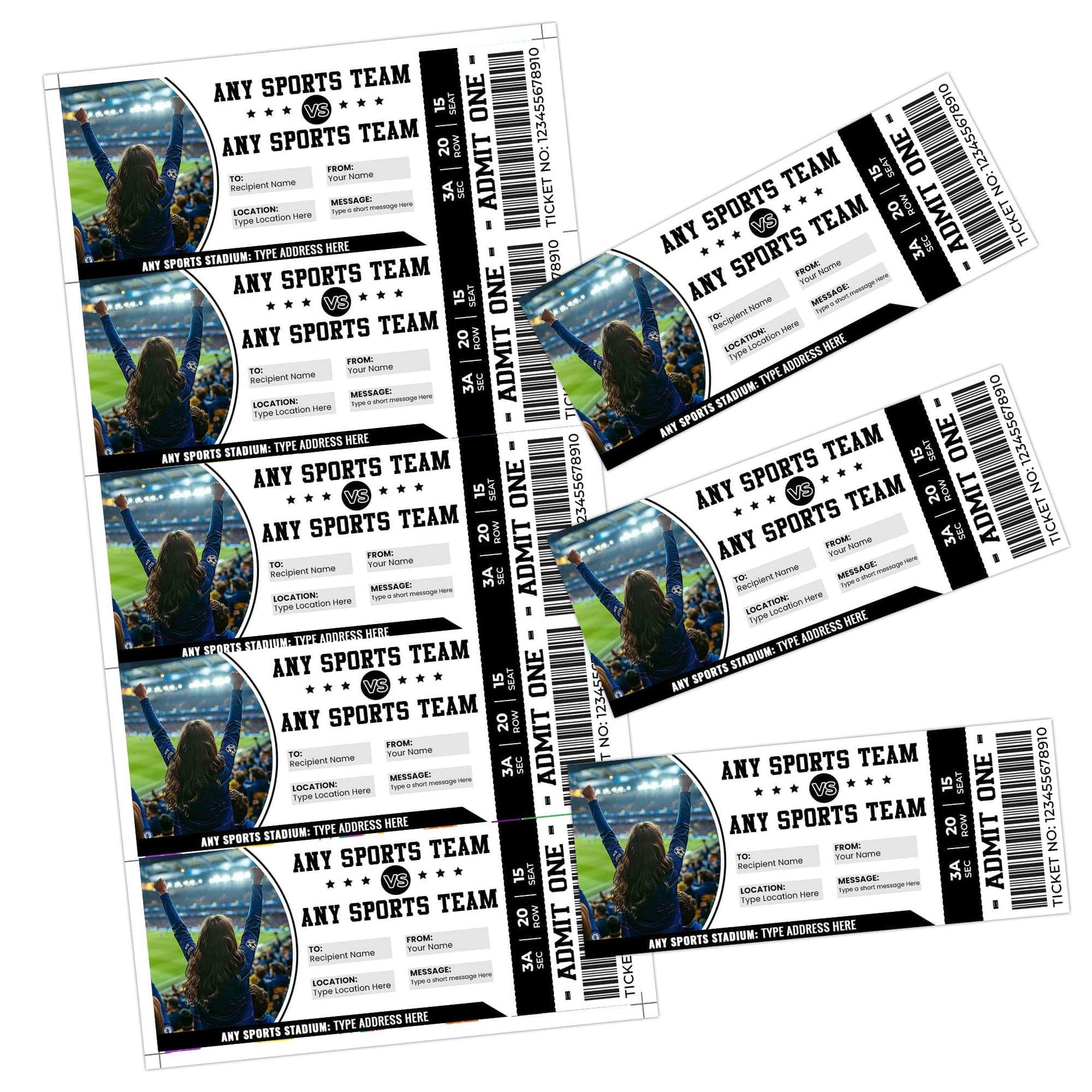 Customizable Sports Game Ticket | Surprise All-Purpose Game Ticket ...