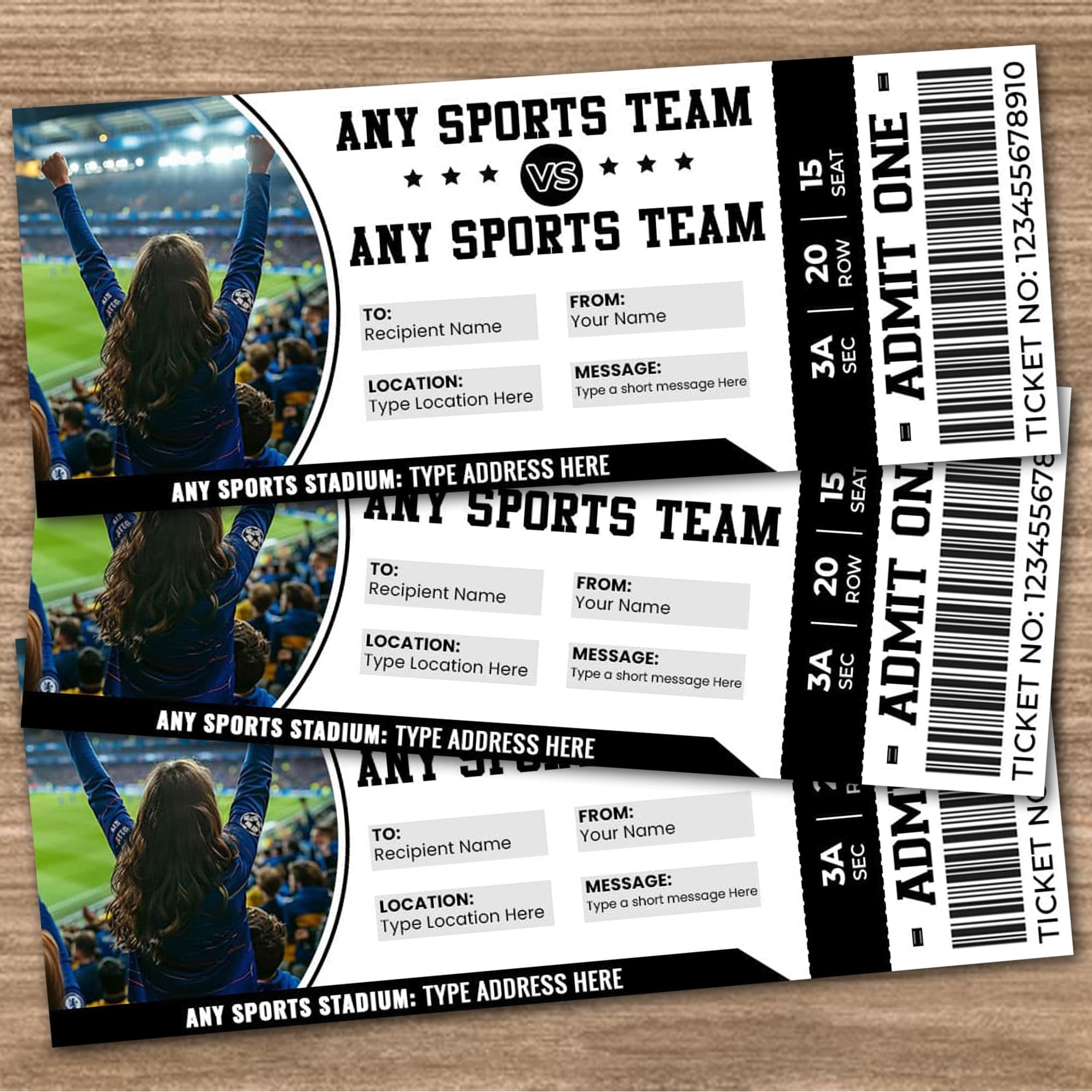 Customizable Sports Game Ticket | Surprise All-Purpose Game Ticket ...