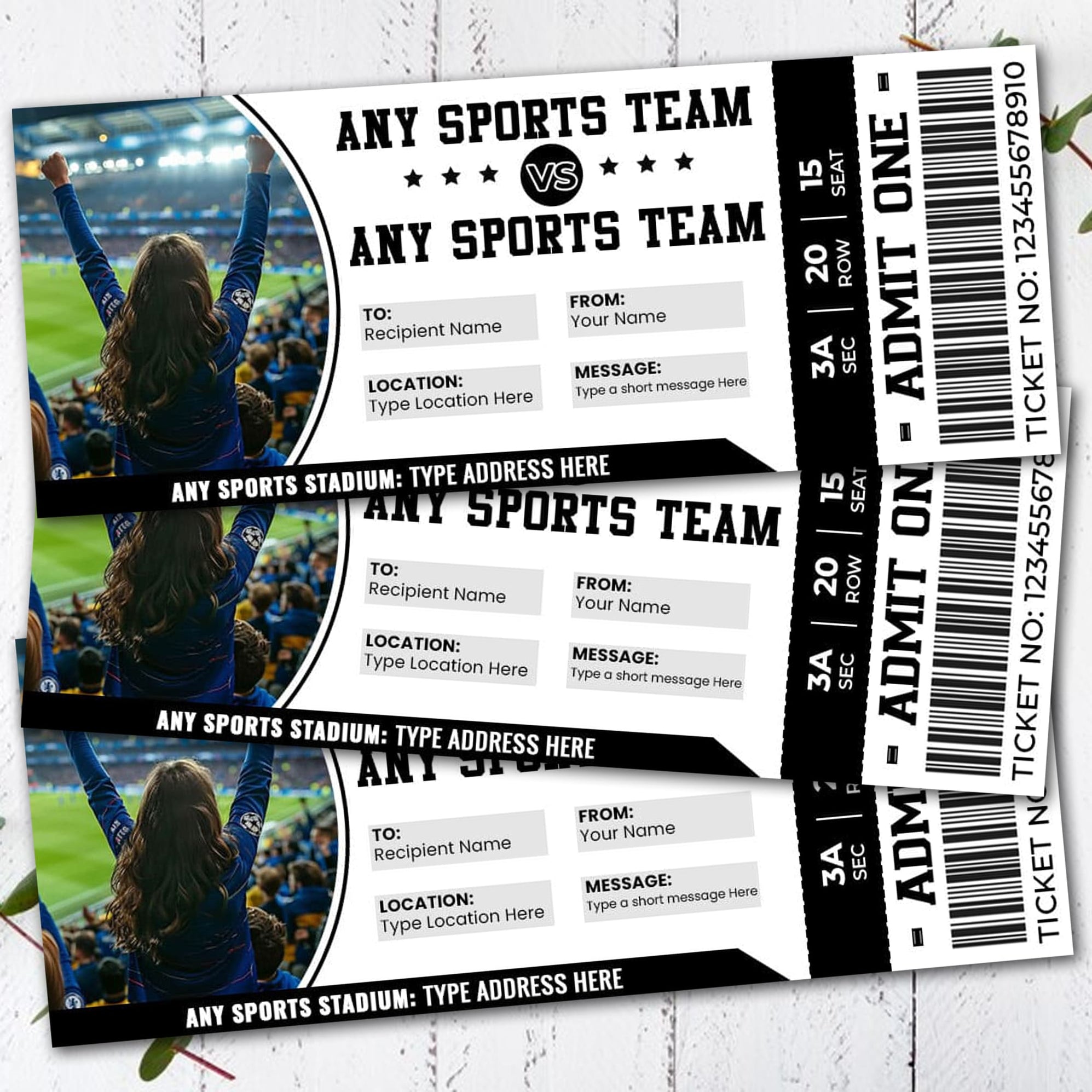 Customizable Sports Game Ticket | Surprise All-Purpose Game Ticket ...