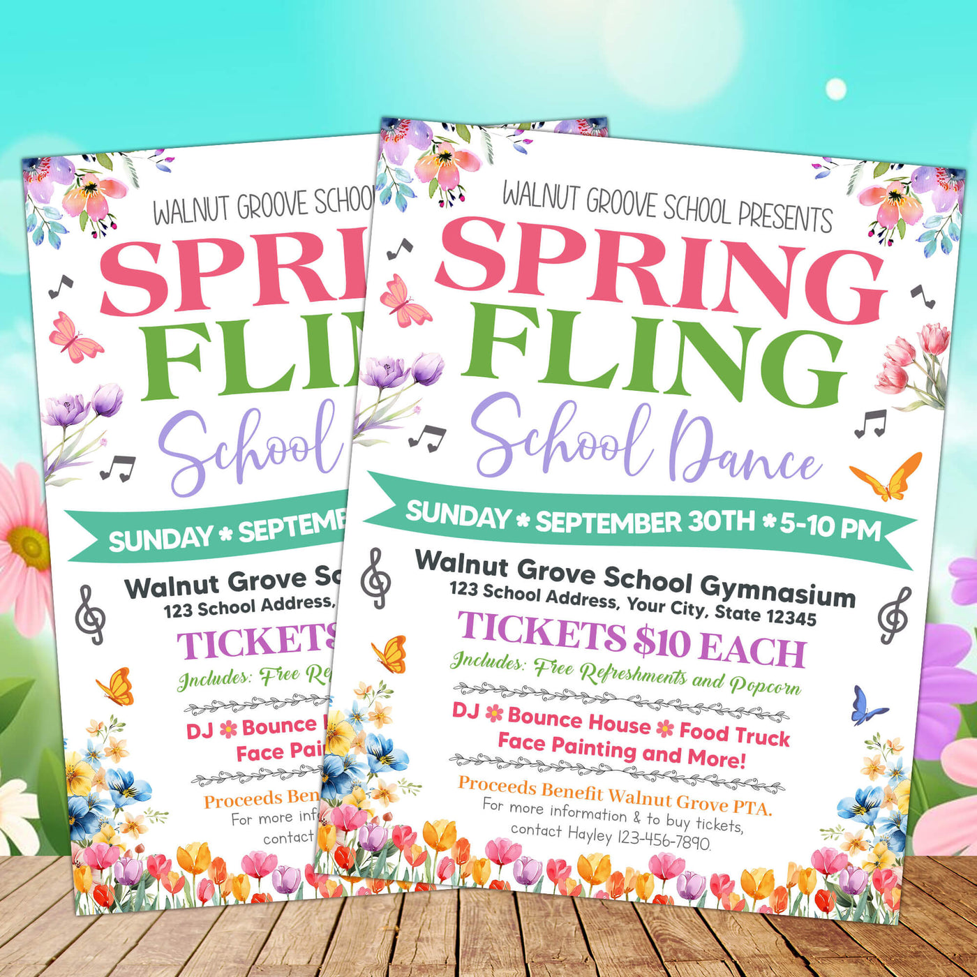 DIY Spring Fling School Dance Flyer Invitation | School Party Invite ...