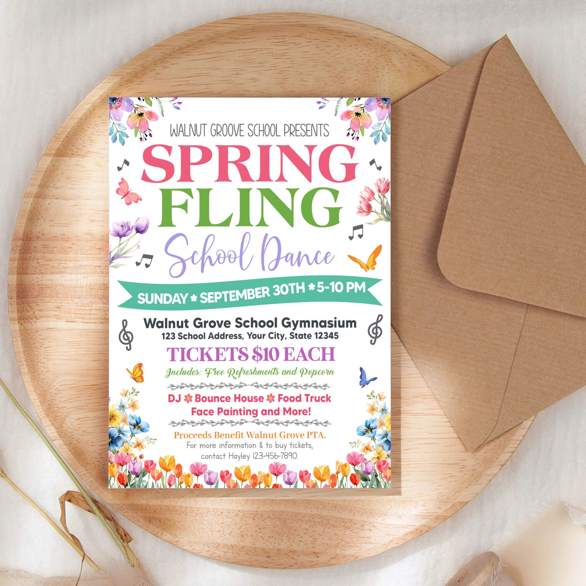DIY Spring Fling School Dance Flyer Invitation | School Party Invite ...