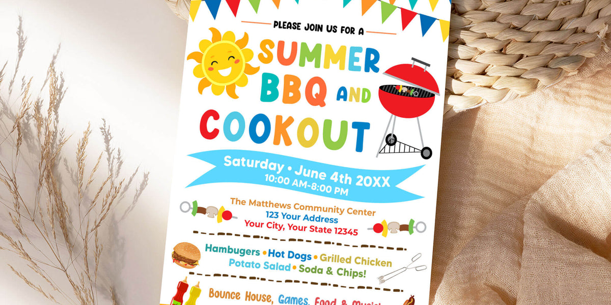 DIY Summer BBQ Cookout Invitation Template | Summer Barbecue Party ...