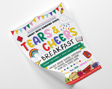 Customizable Tears and Cheers Breakfast Flyer | School PTA PTO Party ...