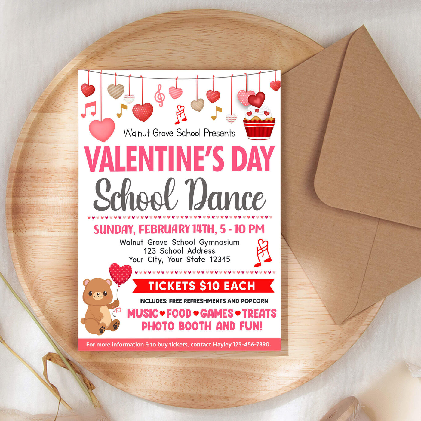 DIY Valentine's Day Dance Flyer Template | School Valentine Dance ...