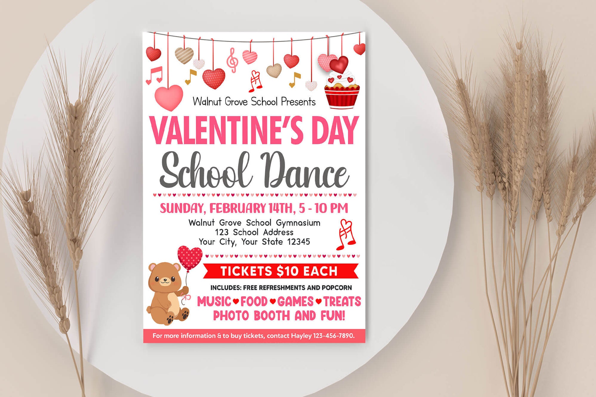 DIY Valentine's Day Dance Flyer Template | School Valentine Dance ...