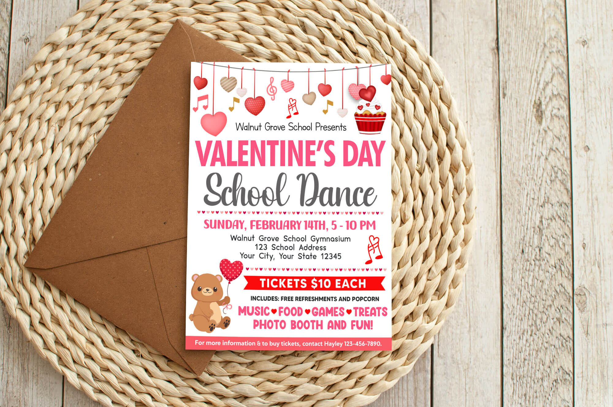 DIY Valentine's Day Dance Flyer Template | School Valentine Dance ...