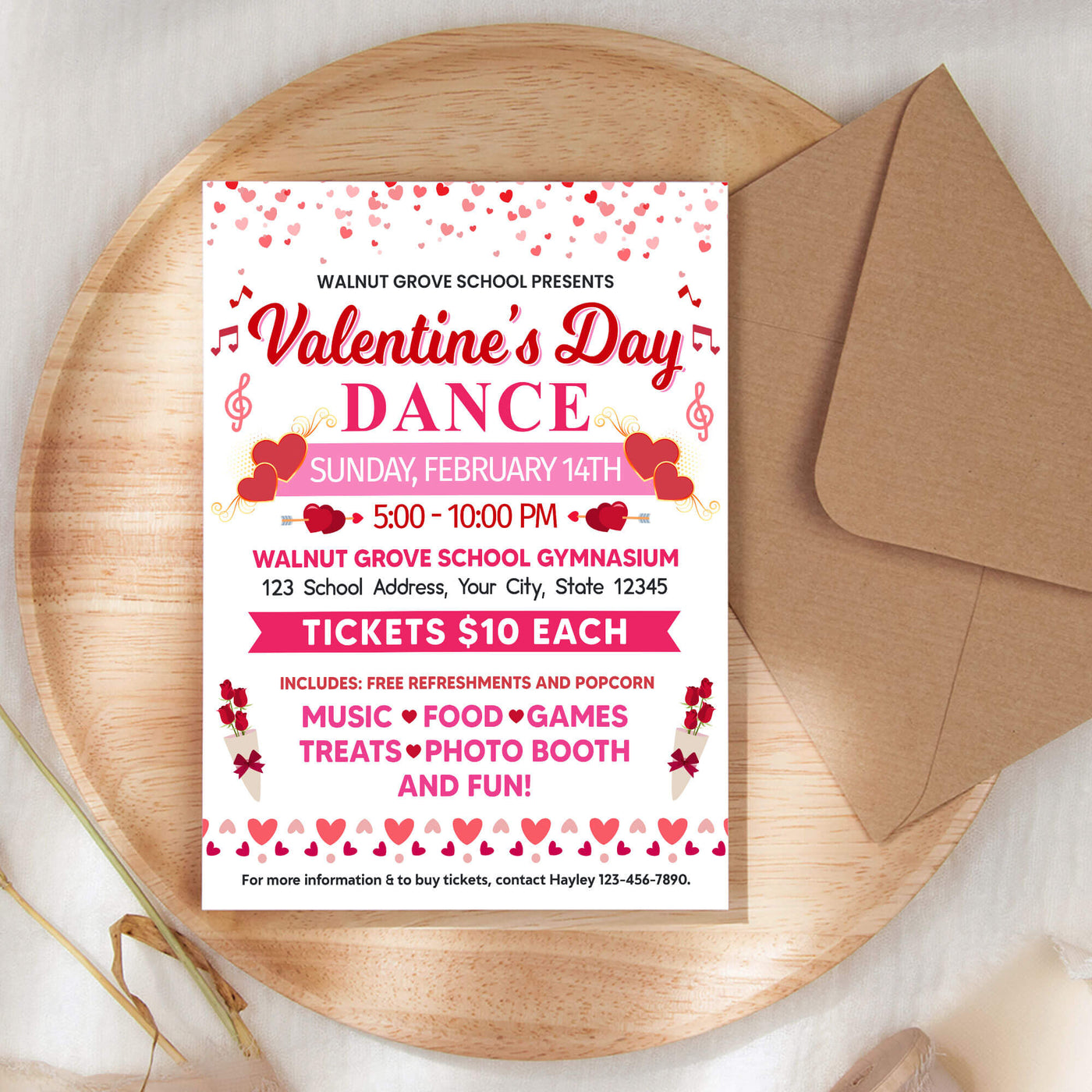 Customizable Valentine's Day Dance Flyer Template | School Dance ...