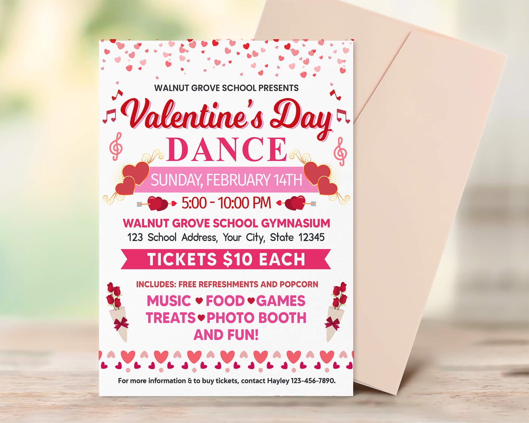 Customizable Valentine's Day Dance Flyer Template | School Dance ...